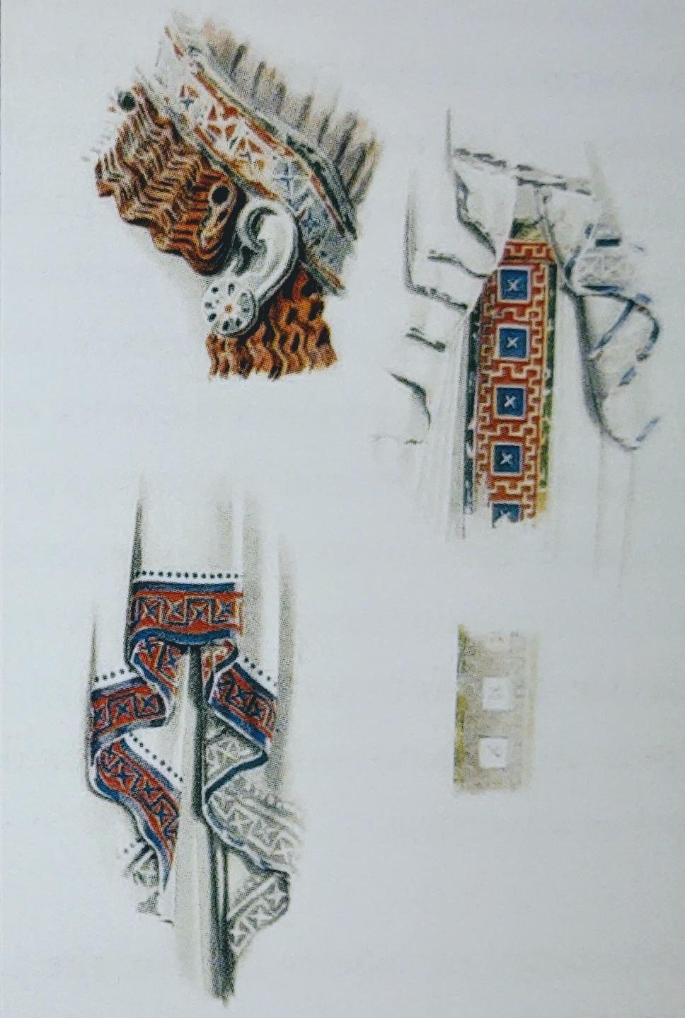 Painted garments on sculptures from Acropolis, 6th C BCE, Greece ...