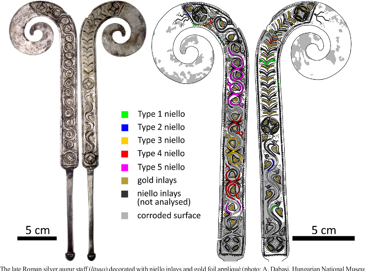 Silver augur staff, 3rd/4th C, Roman time Hungary, Pannonia [d/b ...