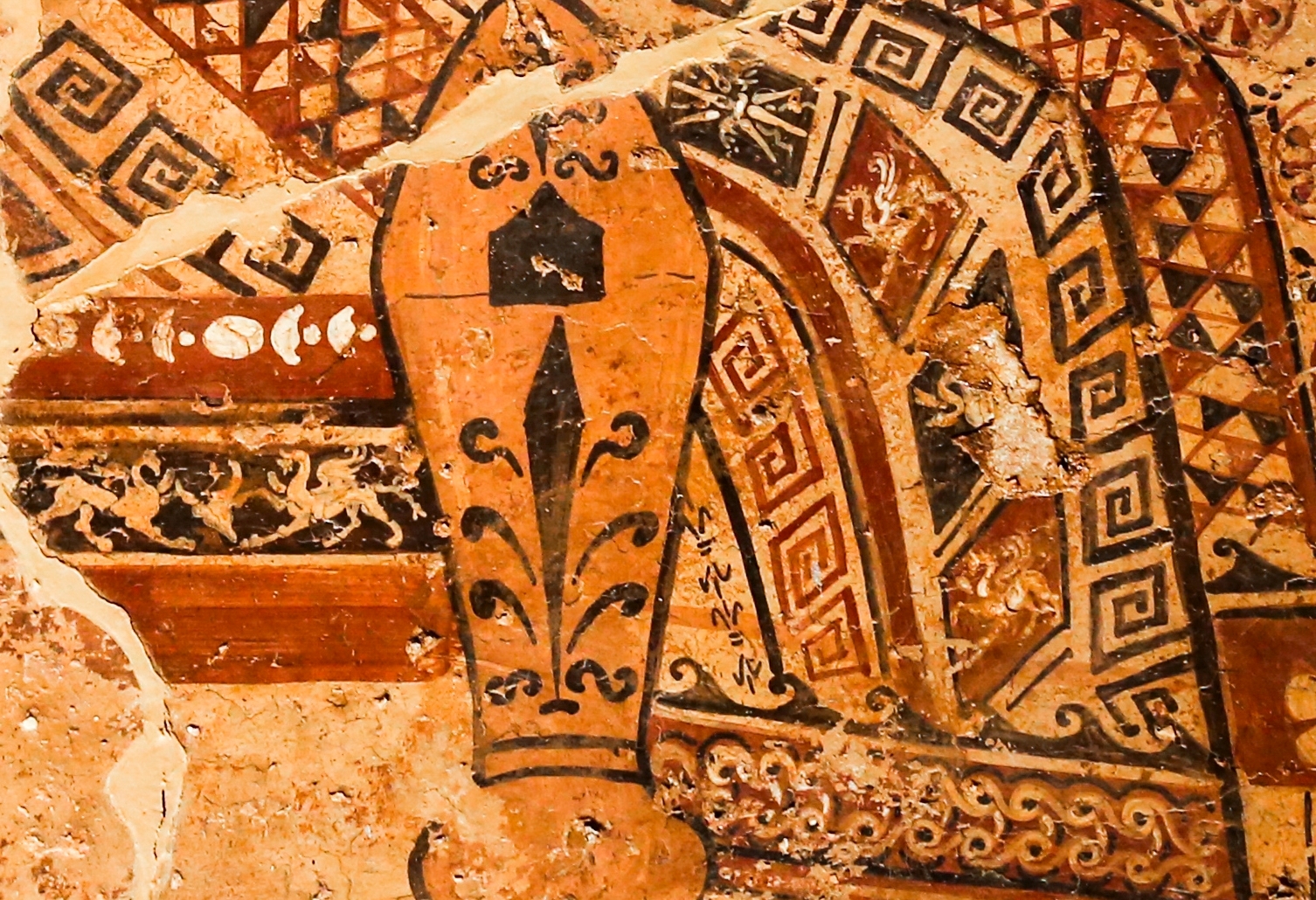 Painted terracotta metope from Thermos, 7th C BCE – Colors and Stones