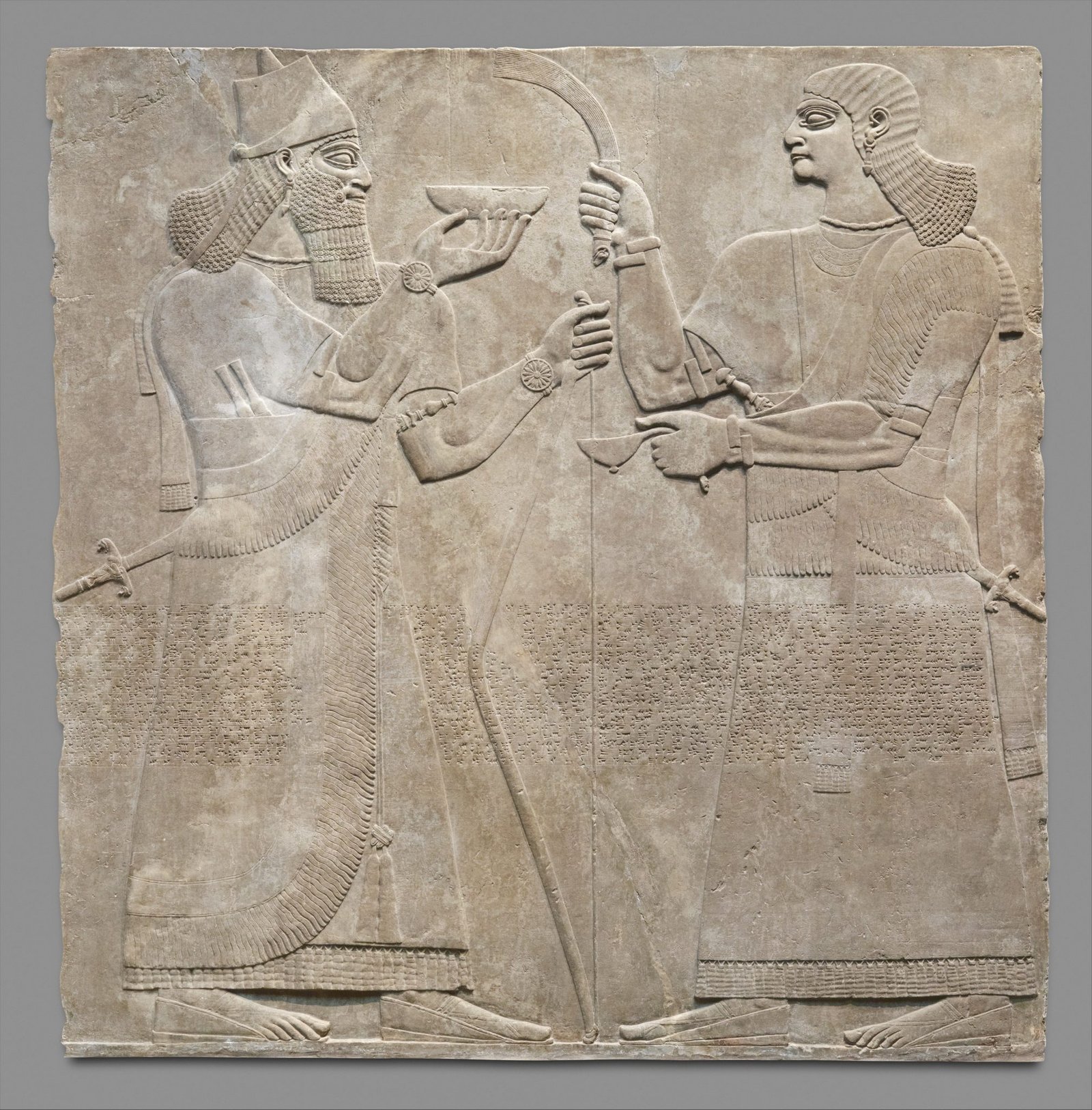 Assyria – jewelry on sculptures and its real examples. – Colors and Stones