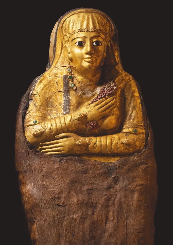 Golden mummies from Egypt with 3D jewelry – Colors and Stones