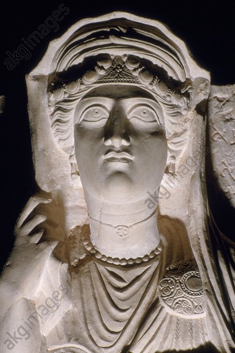 Relief of Amta, Palmyra, hypogeum of Sasan, 2nd century [Palmyra Museum ...